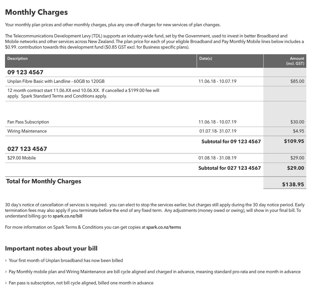 Understand my Spark bill | Spark NZ