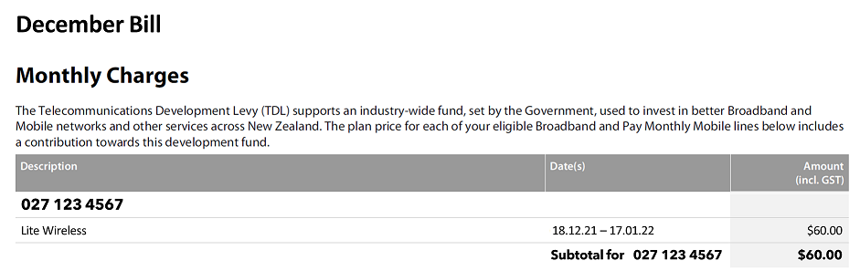 What to expect on your bill | Spark NZ